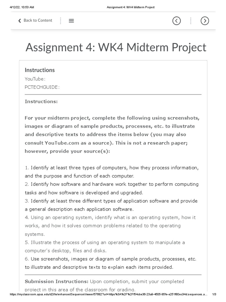 Assignment 4 - WK4 Midterm Project | PDF | Operating System | Computer File