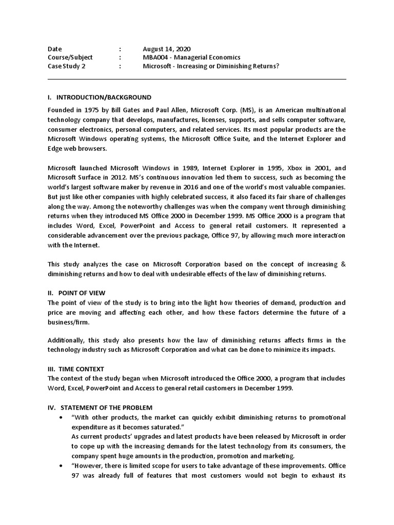 MBA004 - Assignment 2 | PDF | Microsoft | Marketing