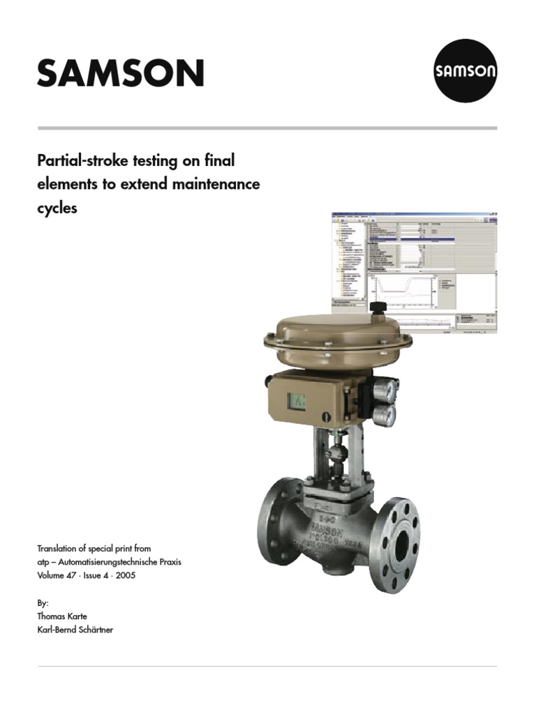 Partial Stroke Testing On Fi Nal Element | PDF | Valve | Programmable ...