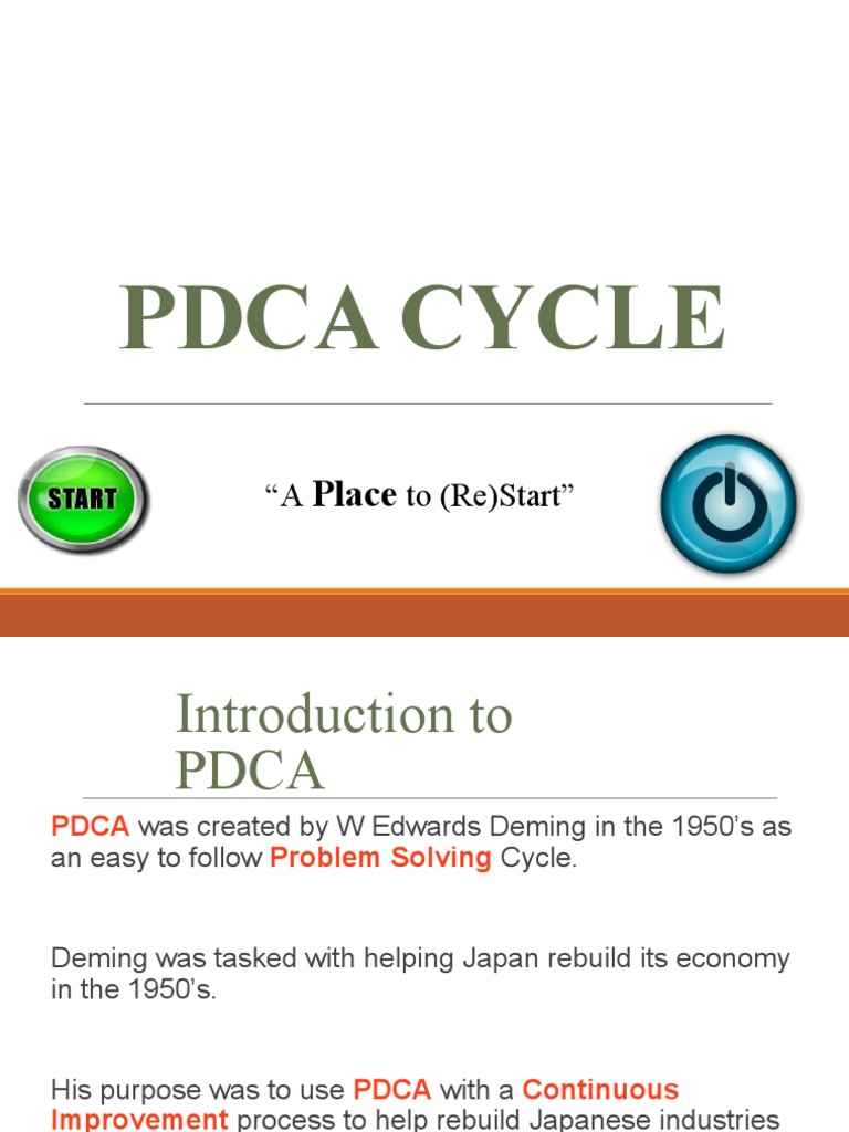 PDCA CYCLE Training | PDF | Cognition | Business