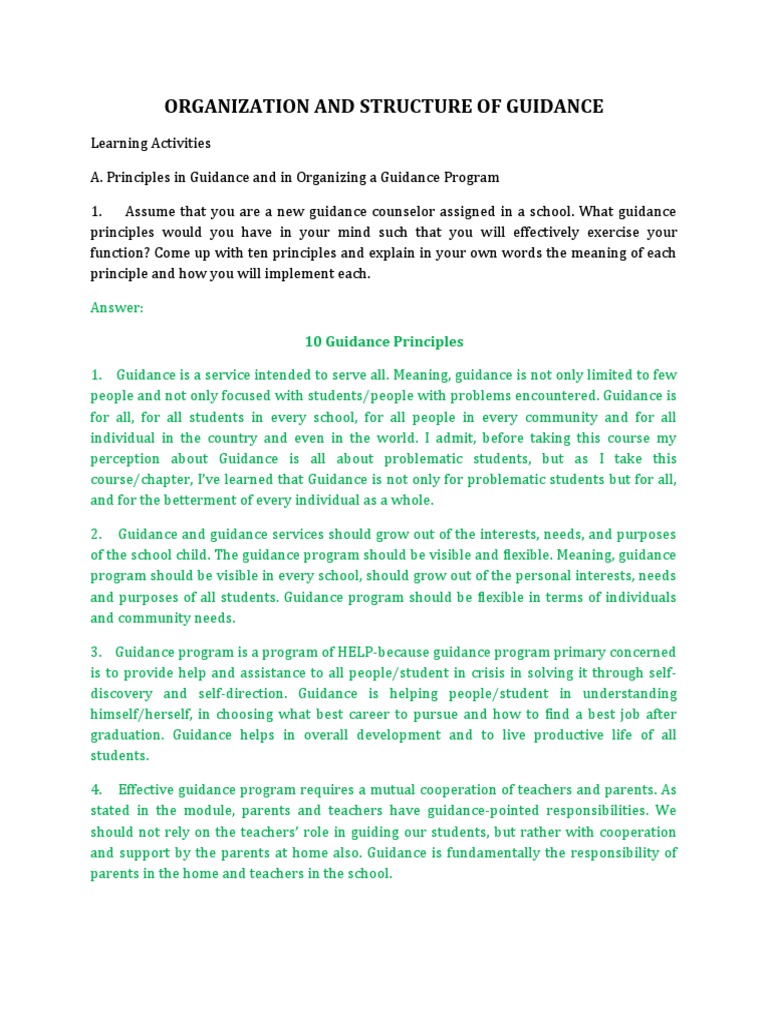 Guidance Principles for Counselors | PDF | School Counselor | Teachers