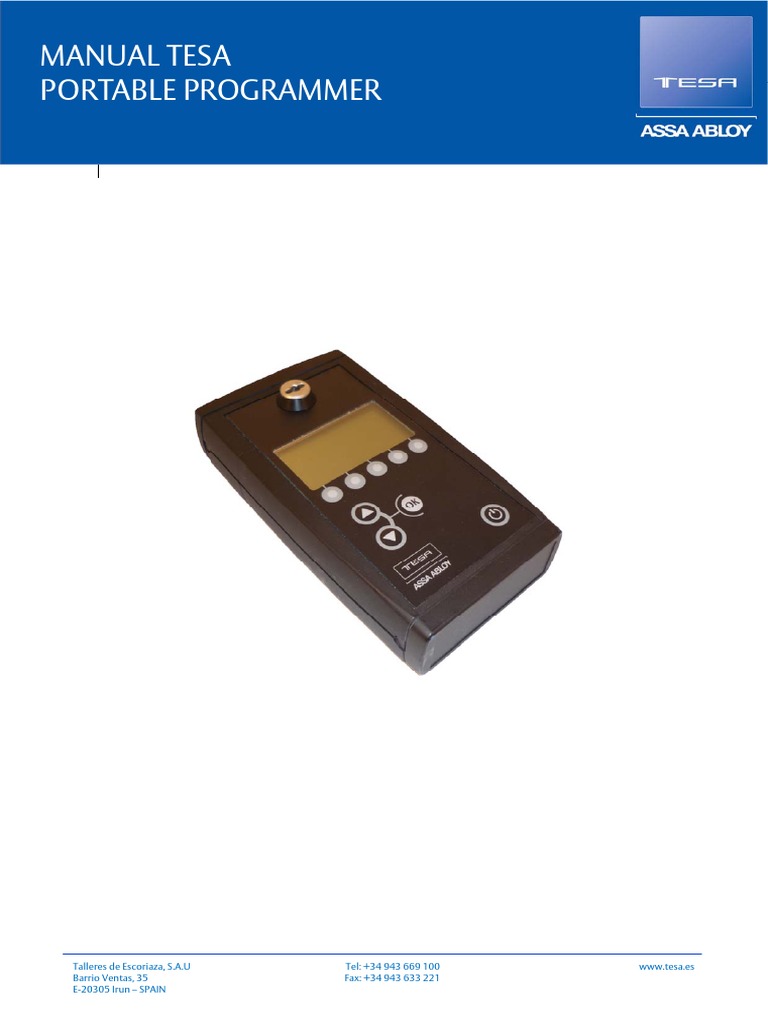 Manual Tesa Portable Programmer | PDF | Menu (Computing) | Computer ...