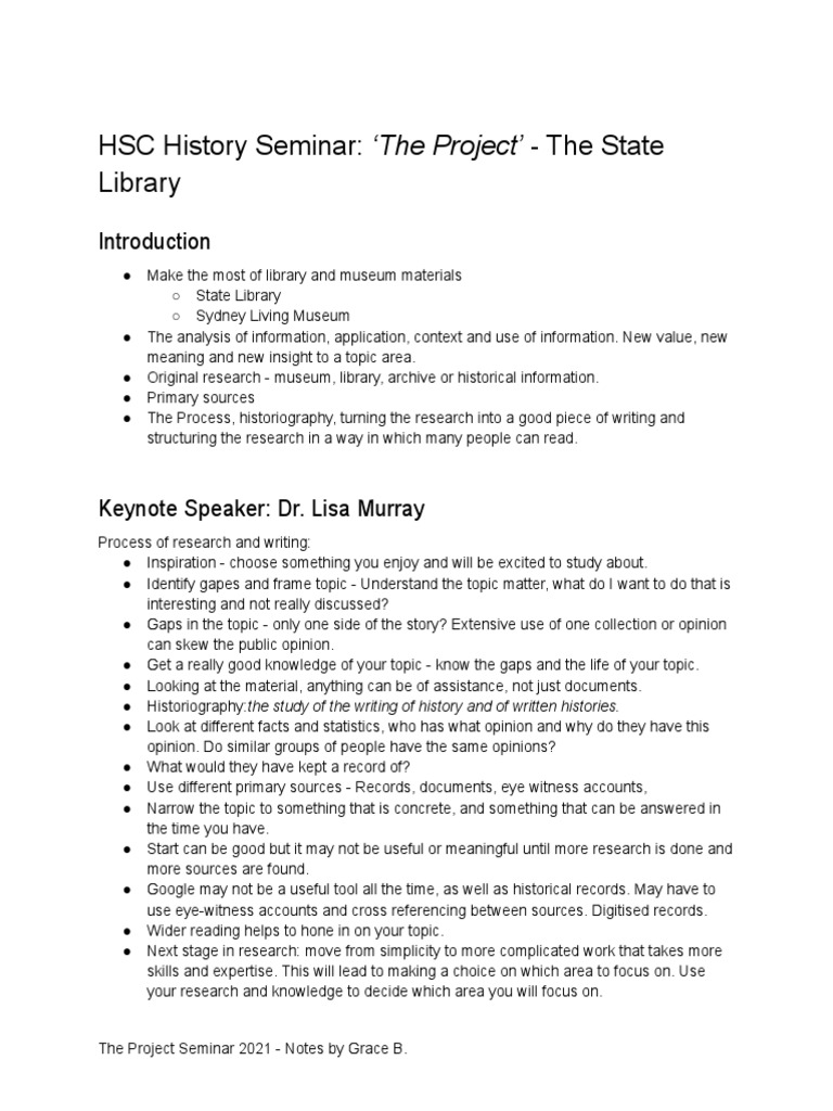 Major Work Strategies for History Students | PDF | Historian ...