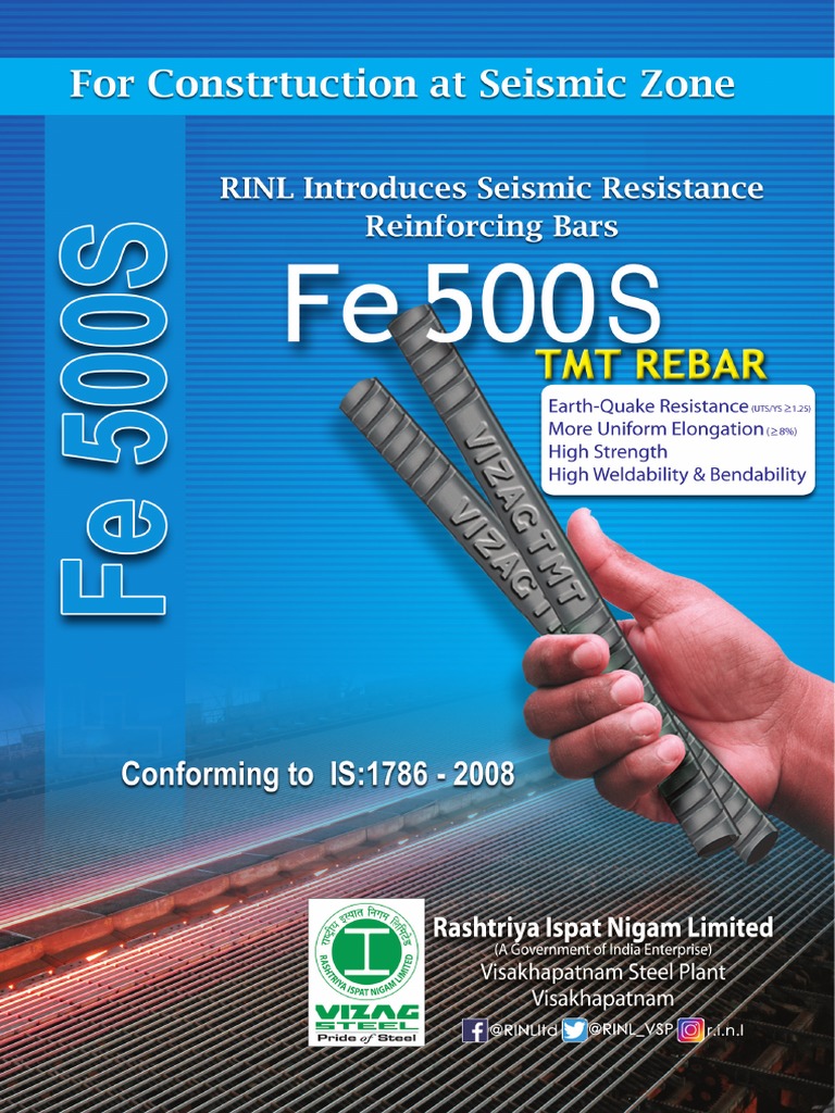 Fe 500 D Brochure 2018 | PDF | Strength Of Materials | Steel