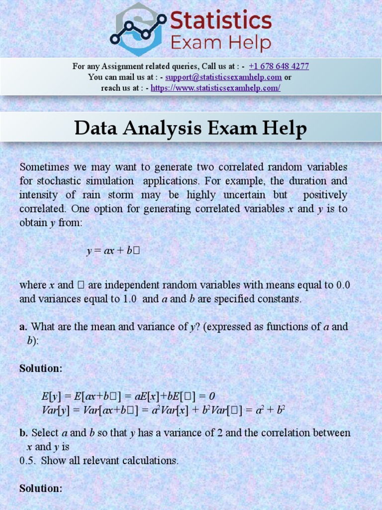 Data Analysis Exam Help | PDF | Standard Deviation | Estimator