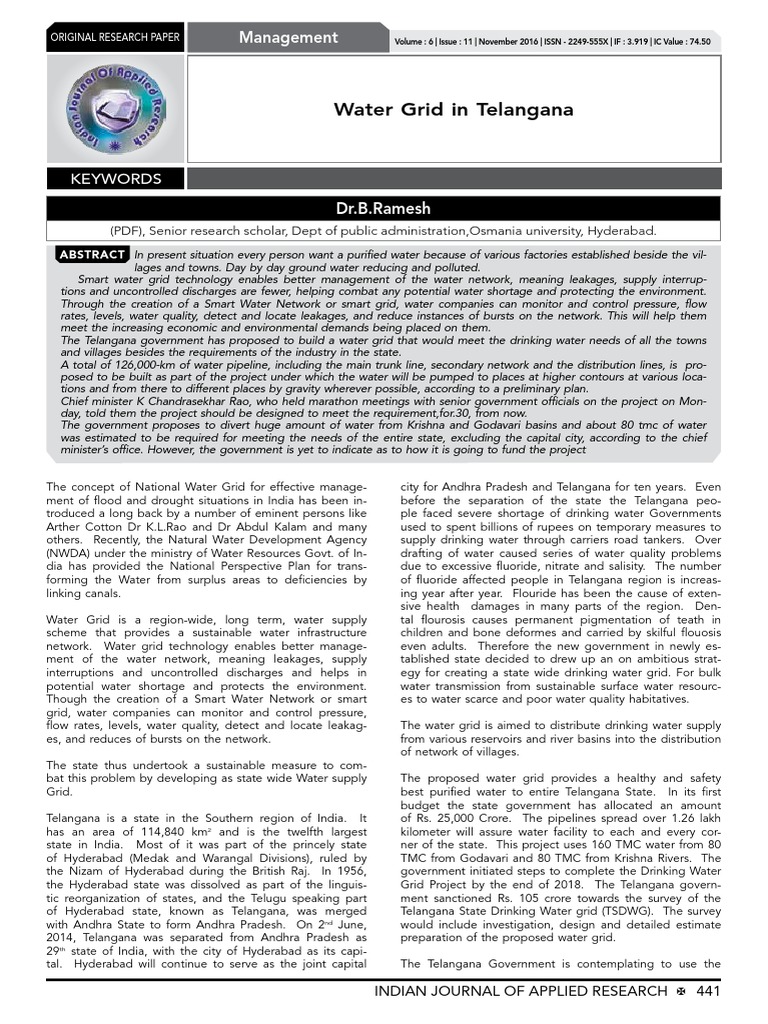 Telangana's Ambitious Water Grid Project to Provide Drinking Water ...