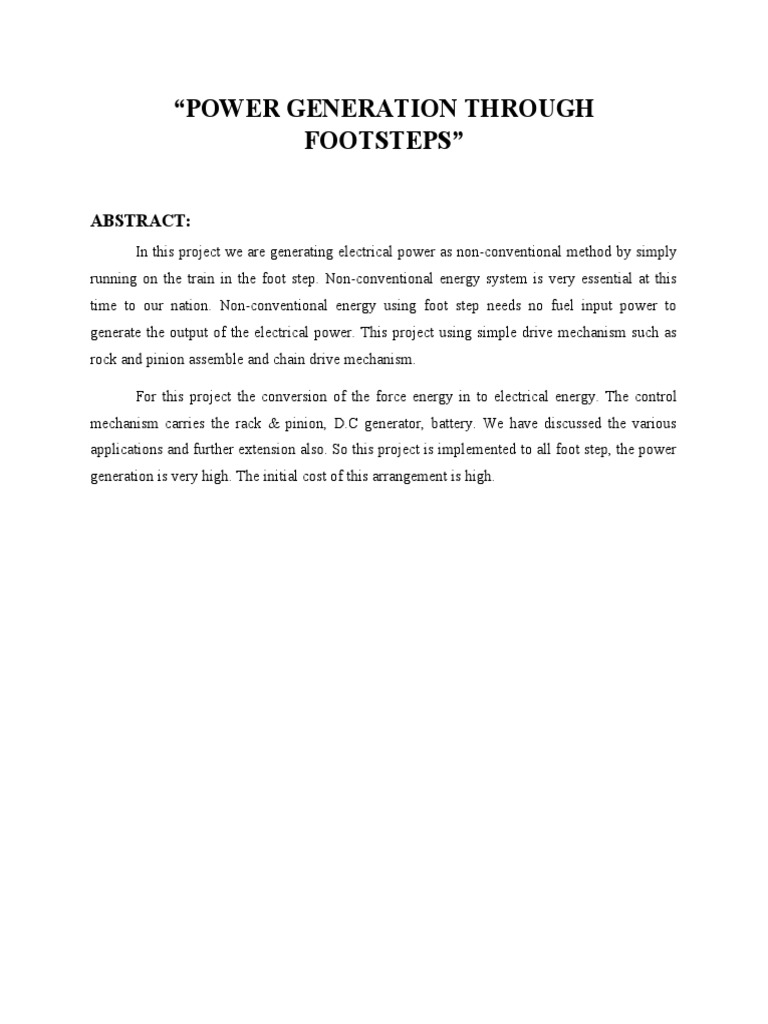 1st Semester Power Generation Through Footsteps | PDF | Computer Aided ...
