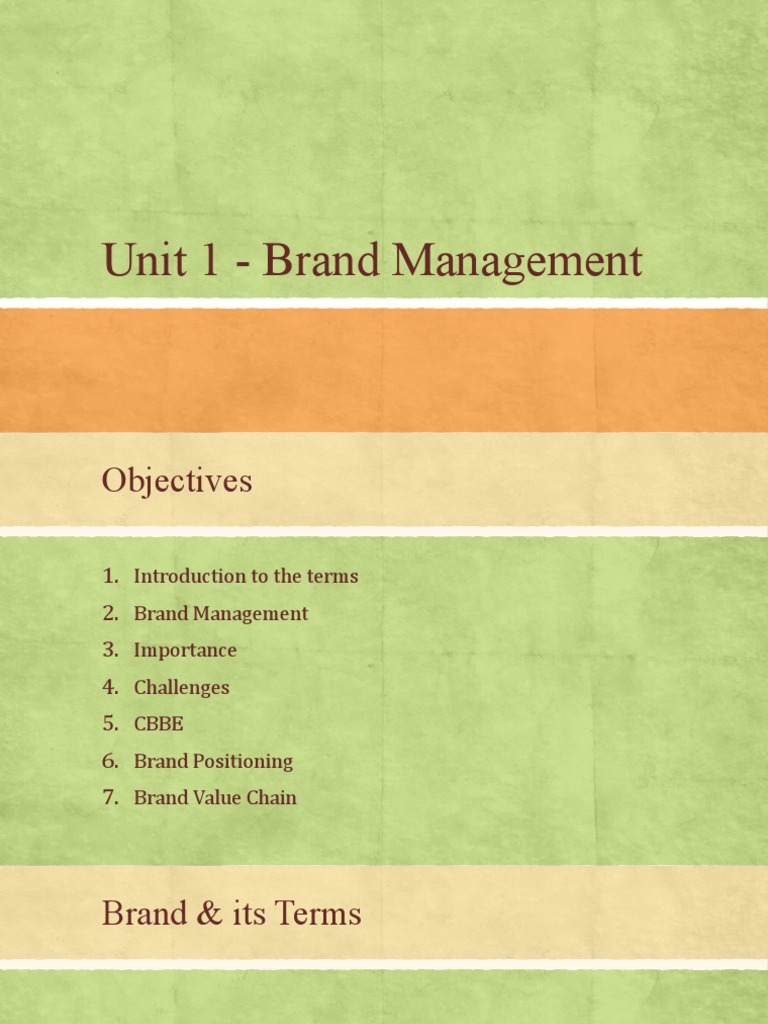 Unit 1 - Brand Management | Download Free PDF | Brand | Brand Management