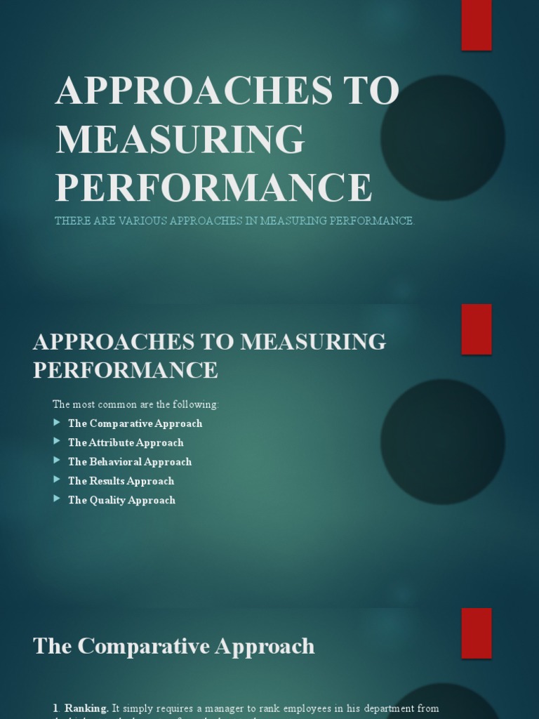 There Are Various Approaches in Measuring Performance | PDF ...
