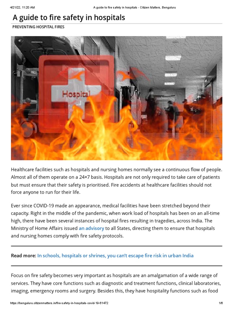 A Guide To Fire Safety in Hospitals | PDF | Hospital | Fires