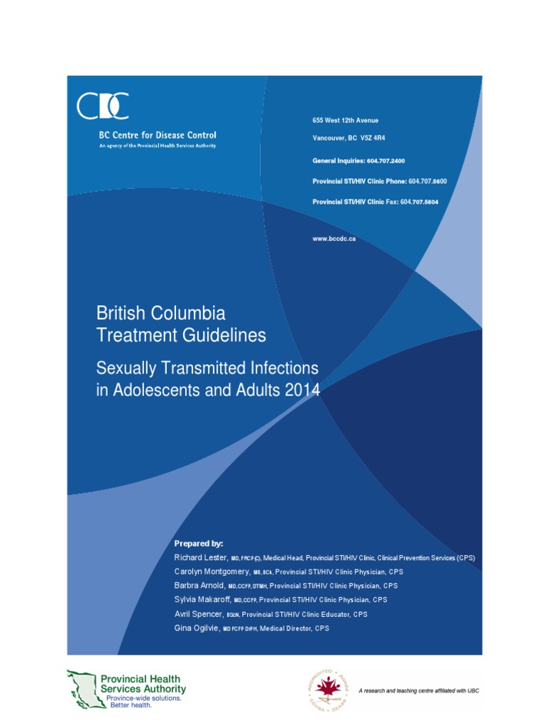 CPS BC STI Treatment Guidelines 20112014 | PDF | Sexually Transmitted ...