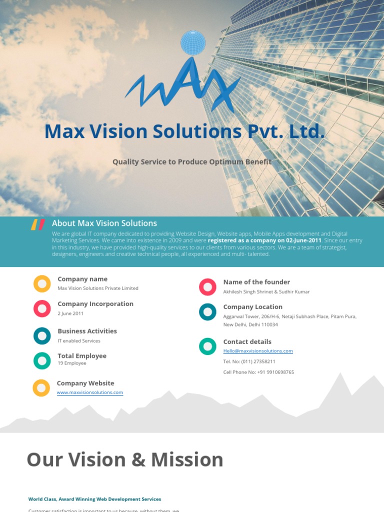 About Max Vision Solutions | PDF | Web Application | Mobile App