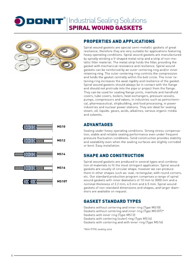 ASME B16.20 Spiral Wound Gaskets Guide | PDF | Pipe (Fluid Conveyance ...