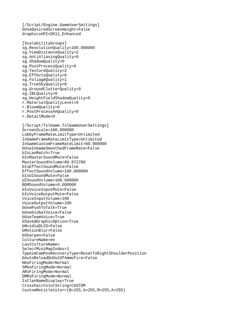 Game User Settings | PDF