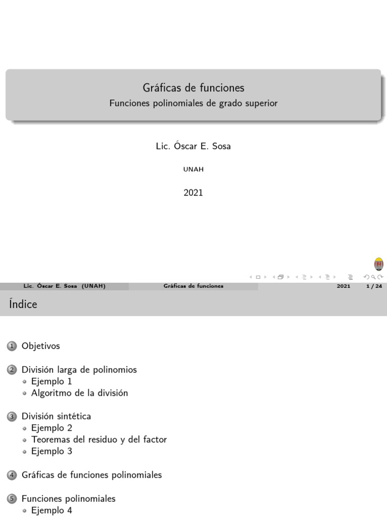 3.5 Funciones Polinomiales | PDF | División (Matemáticas) | Análisis ...
