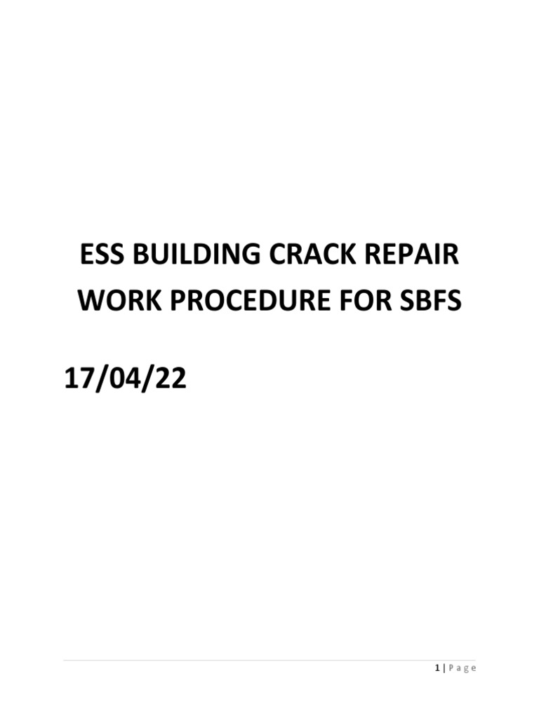 Ess Building Crack Repair Work Procedure For SBFS 02 | PDF ...