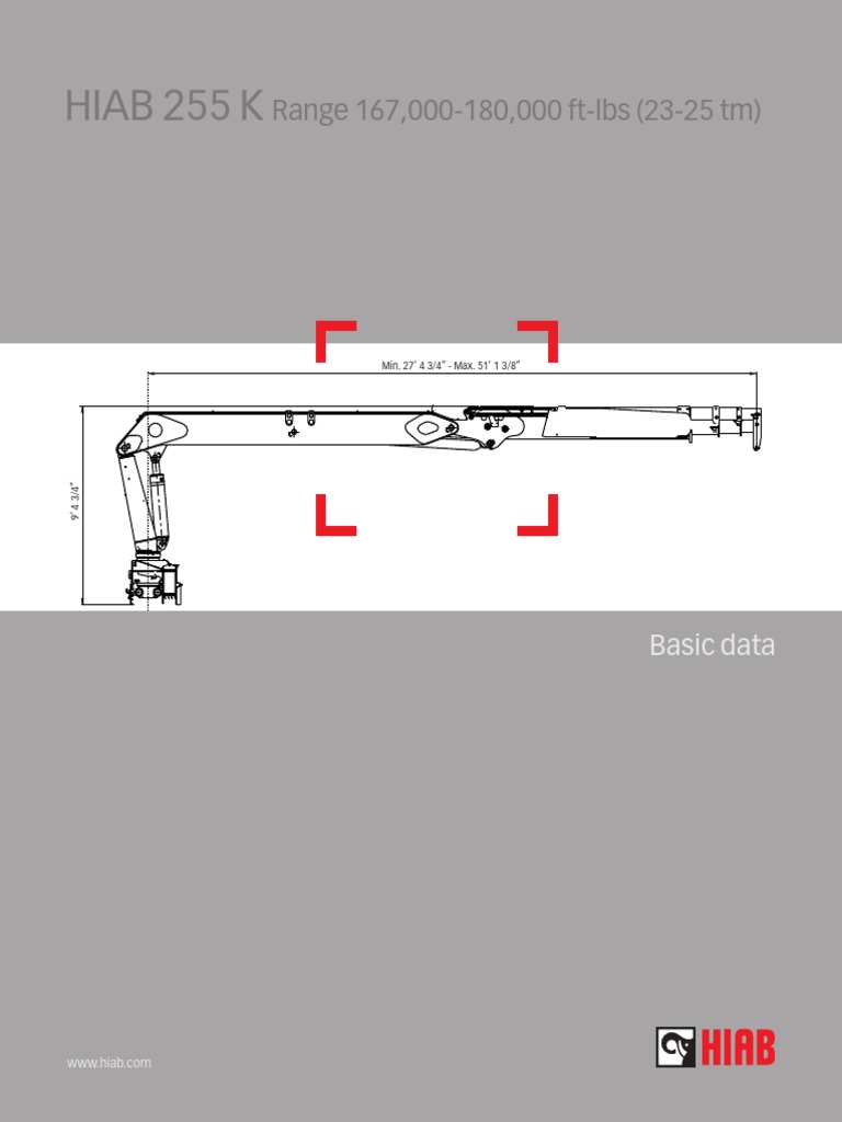 HIAB 255 K Basic Data | PDF | Crane (Machine) | Manufactured Goods