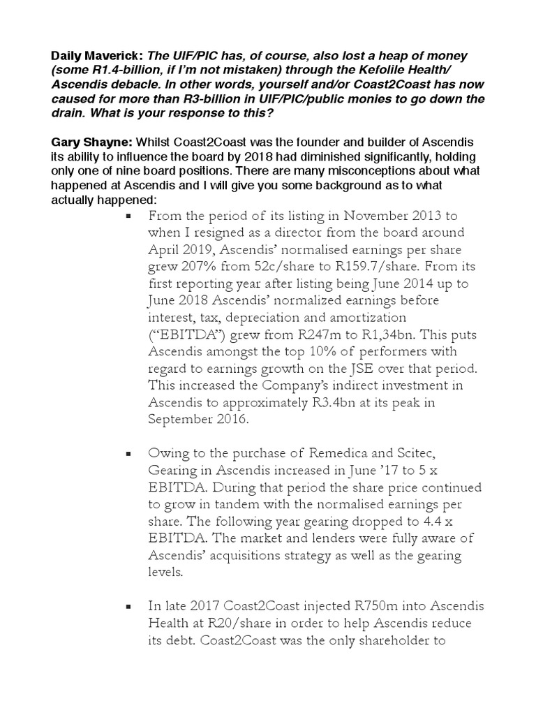 Gary Shayne Feedback Ascendis PDF | PDF | Procurement | Market (Economics)