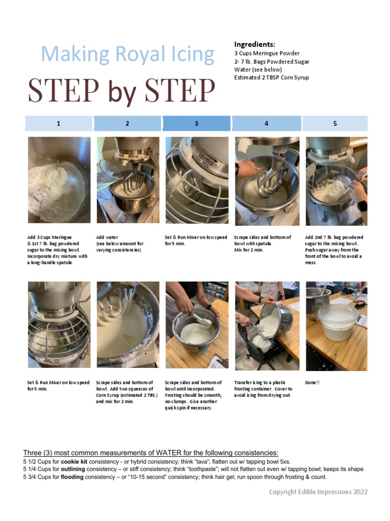 Royal Icing Step by Step 2022 | PDF | Icing (Food) | Meringue