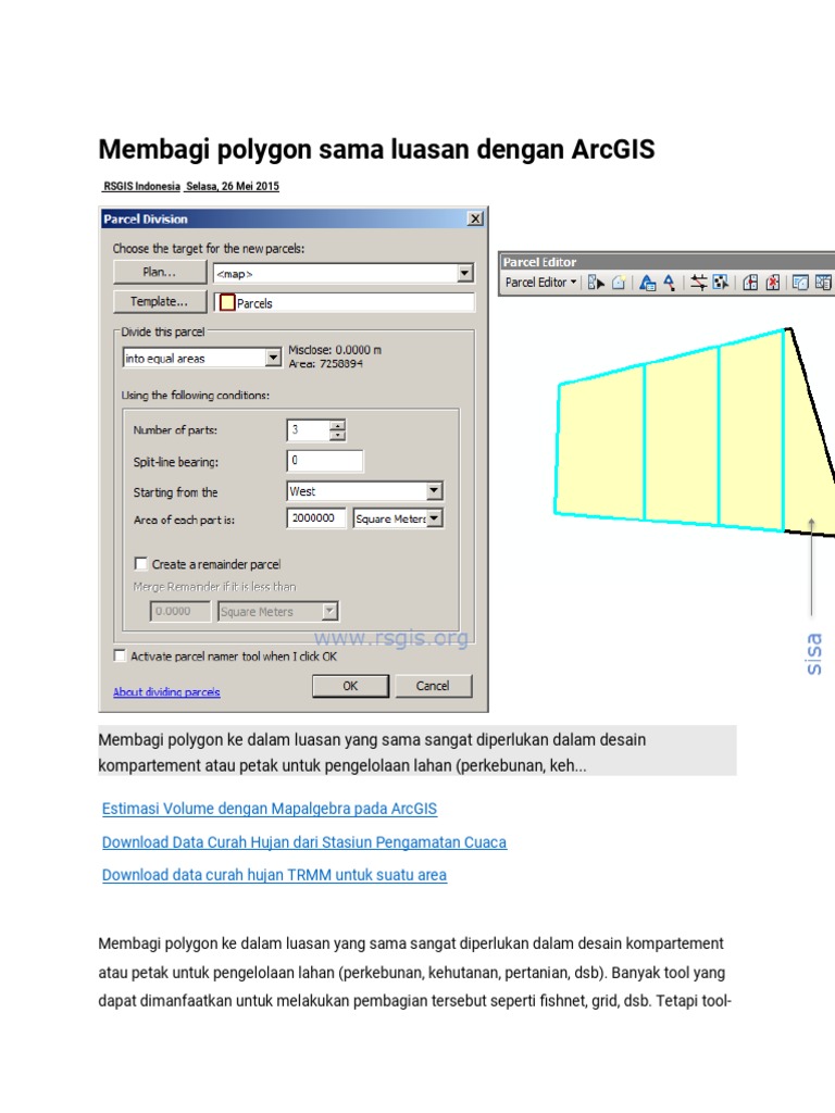Membagi Polygon Sama Luasan Dengan Arcgis | PDF