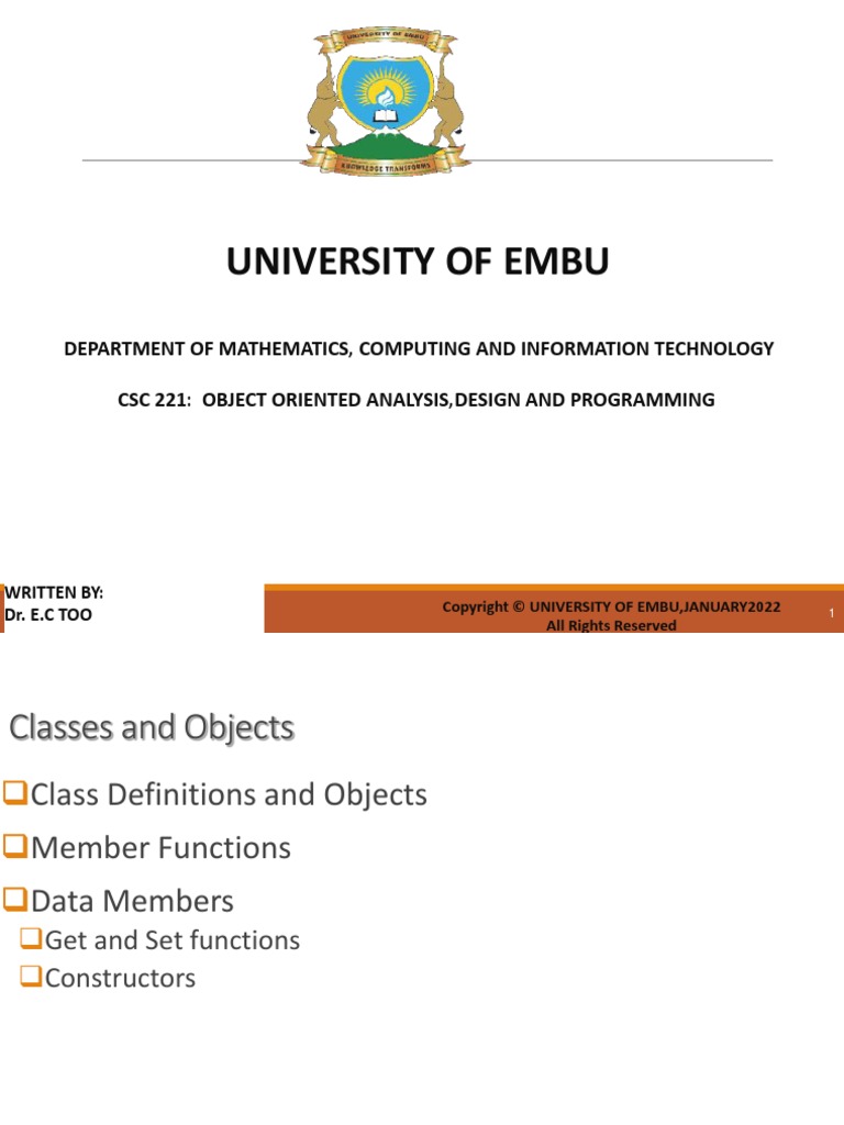 C Classes And Objects Jan Pdf Class Computer Programming C