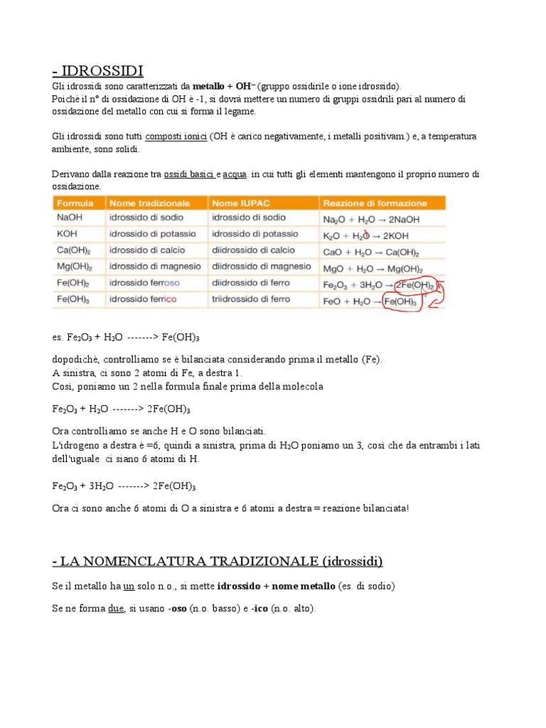 12) Idrossidi e Ossoacidi | PDF