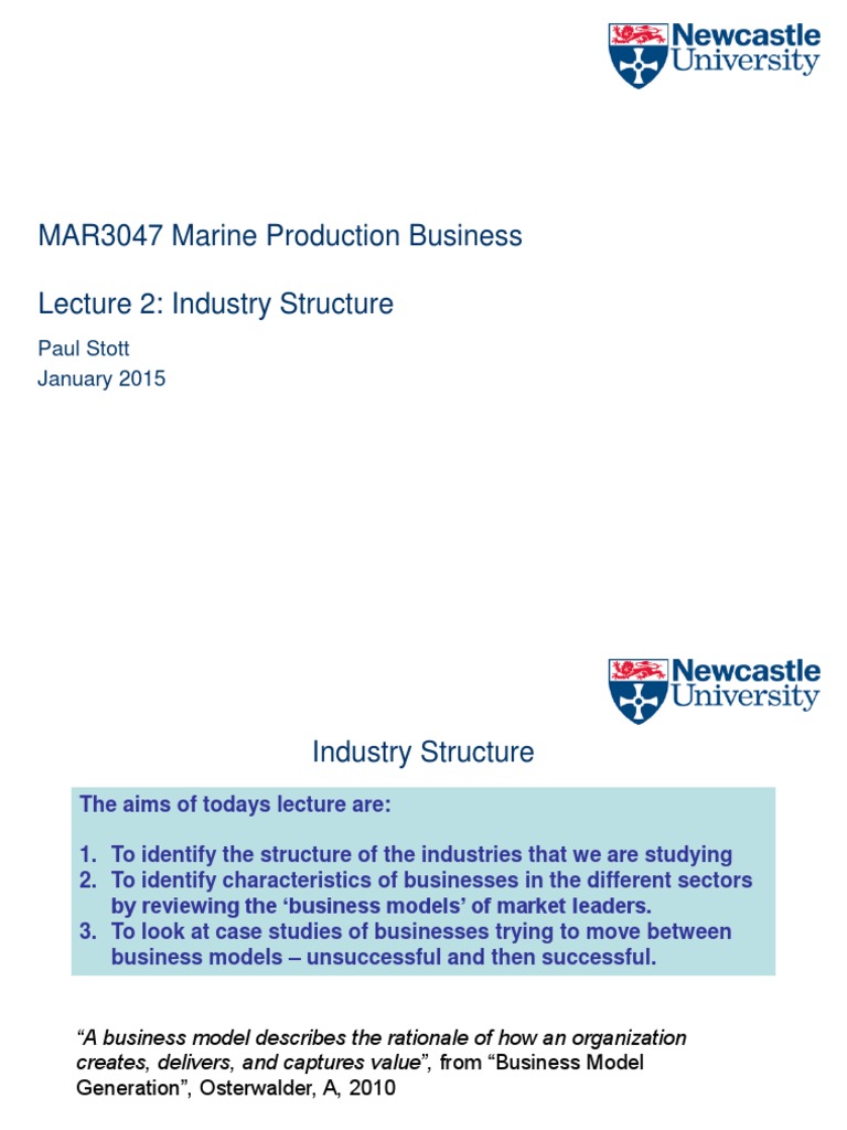 MAR3047 Marine Production Business Lecture 2: Industry Structure | PDF ...