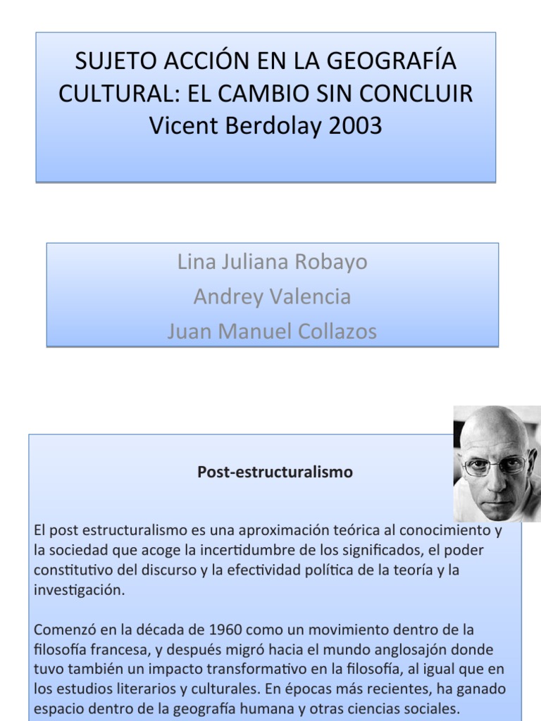 El Post Estructuralismo | PDF | Estudios de género | Género