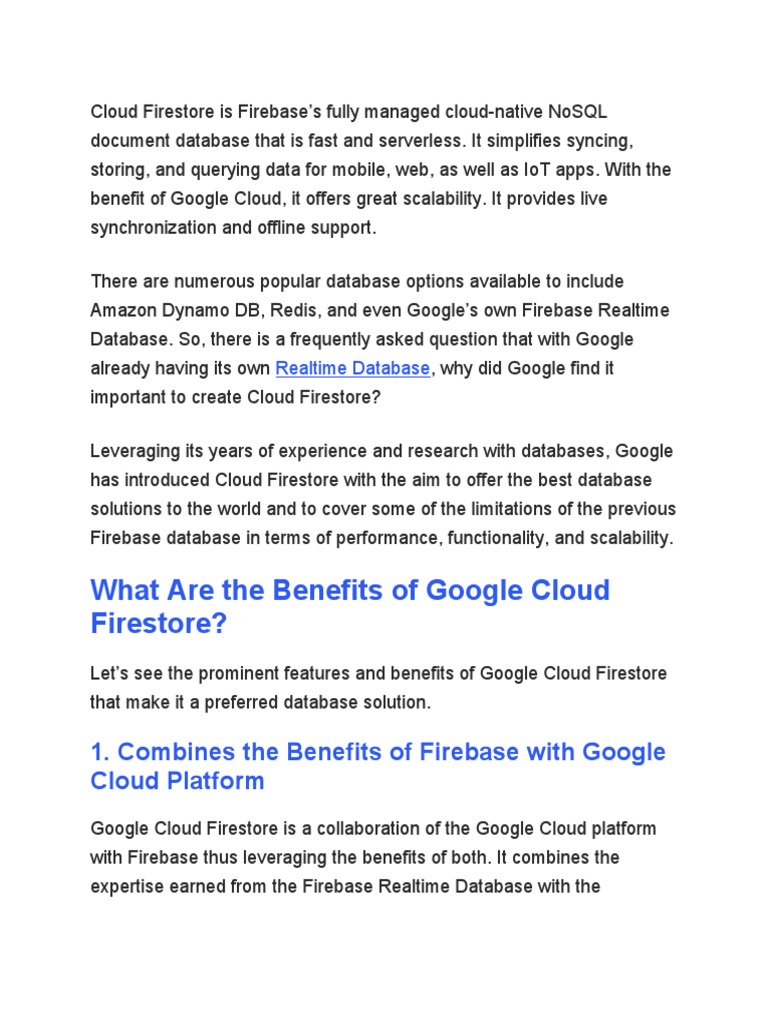 Cloud Firestore Is Firebase | PDF | Cloud Computing | Database Transaction