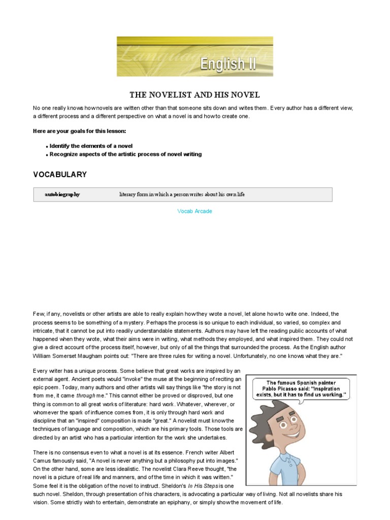 The Novelist and His Novel | PDF | Novelists | Writers