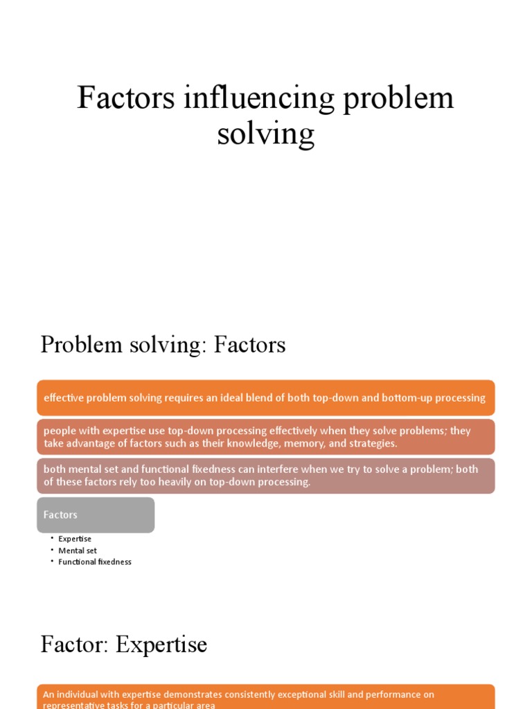 Factors Influencing Problem Solving | PDF | Expert | Memory