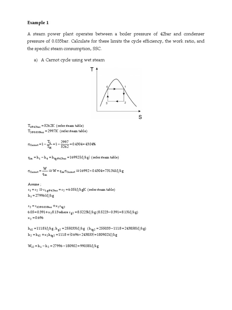 Example 1 Carnot Cycle | PDF