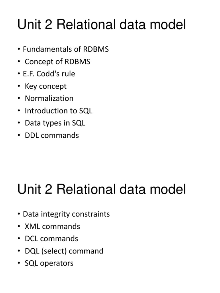 Unit 2 DBM | PDF | Relational Database | Relational Model