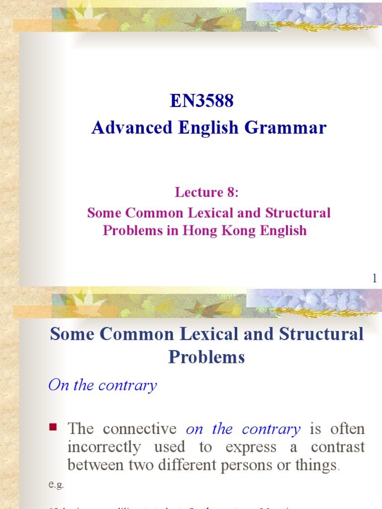 EN3588 Lect8 Powerpoint | PDF | English As A Second Or Foreign Language | English Language