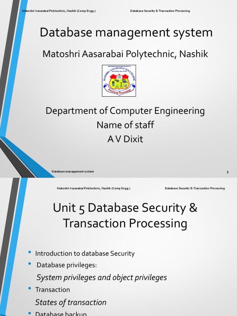 DBM CH 5 | PDF | Databases | Database Transaction