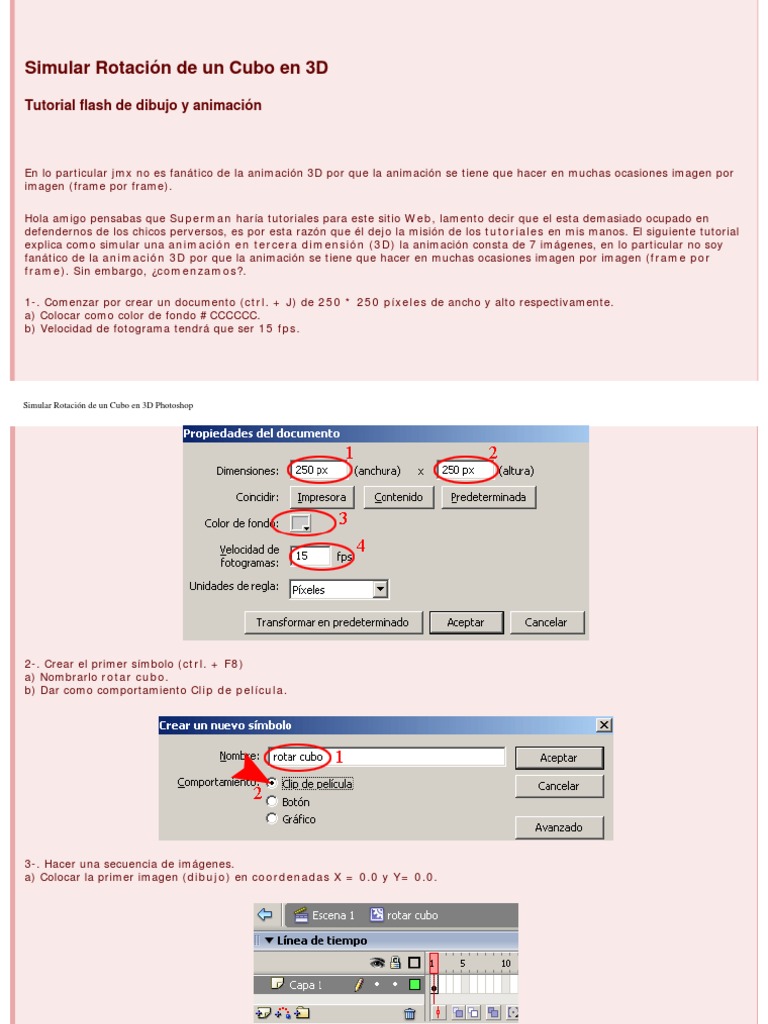 Macromedia Flash (ActionScript 2.0) Rotación de Un Cubo en 3D | PDF ...