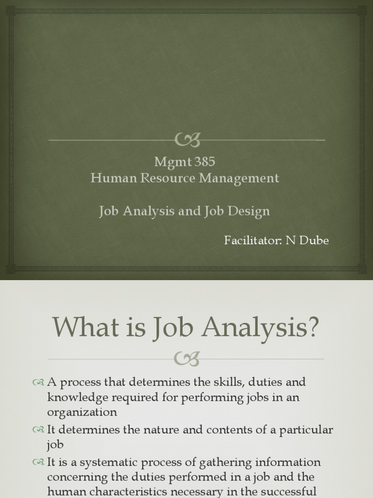 Job Analysis and Design in HRM | PDF | Recruitment | Human Resource ...