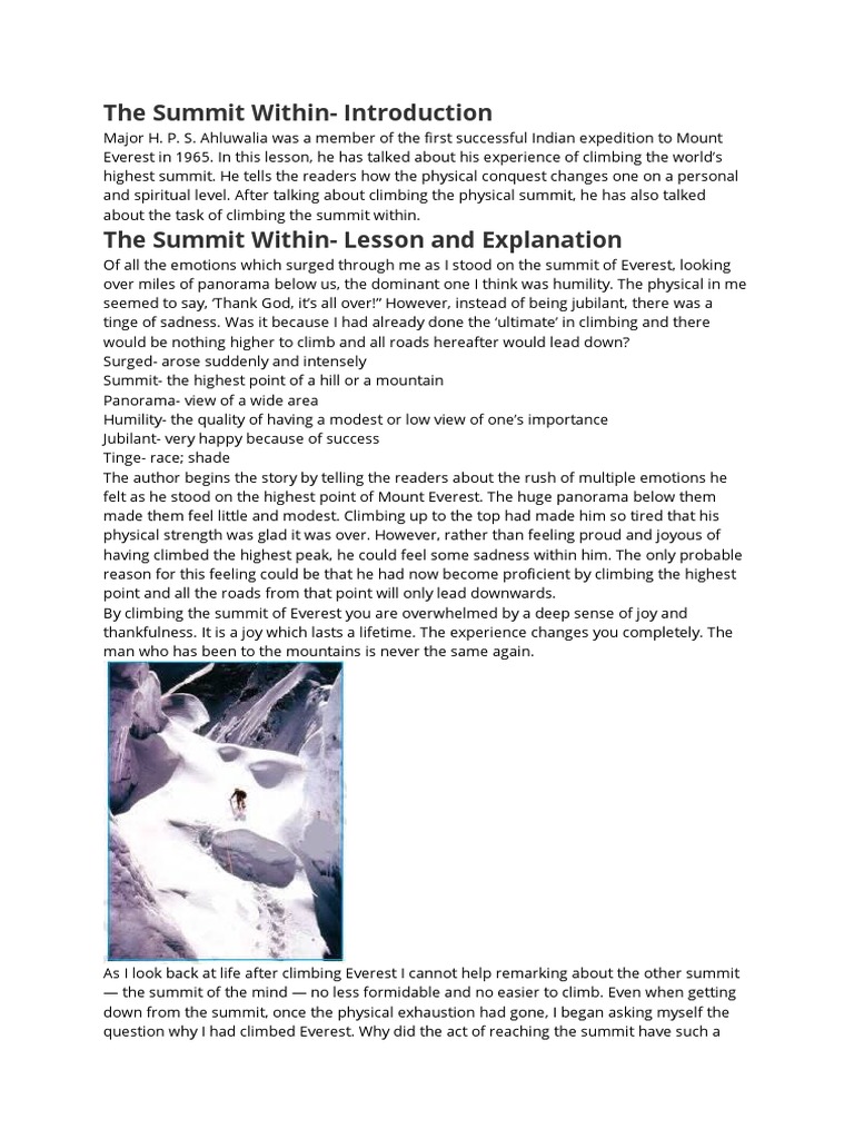 The Summit Within-Introduction | PDF | Mount Everest | Mind