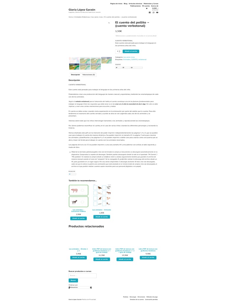 El Cuento Del Pollito Cuento Verbotonal Pdf Archivo De