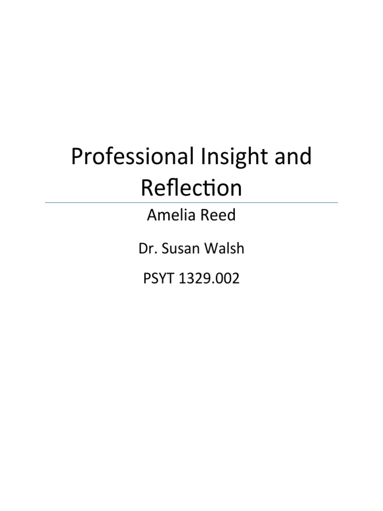 Amelia Reed Professional Insight Paper | PDF | Substance Dependence ...