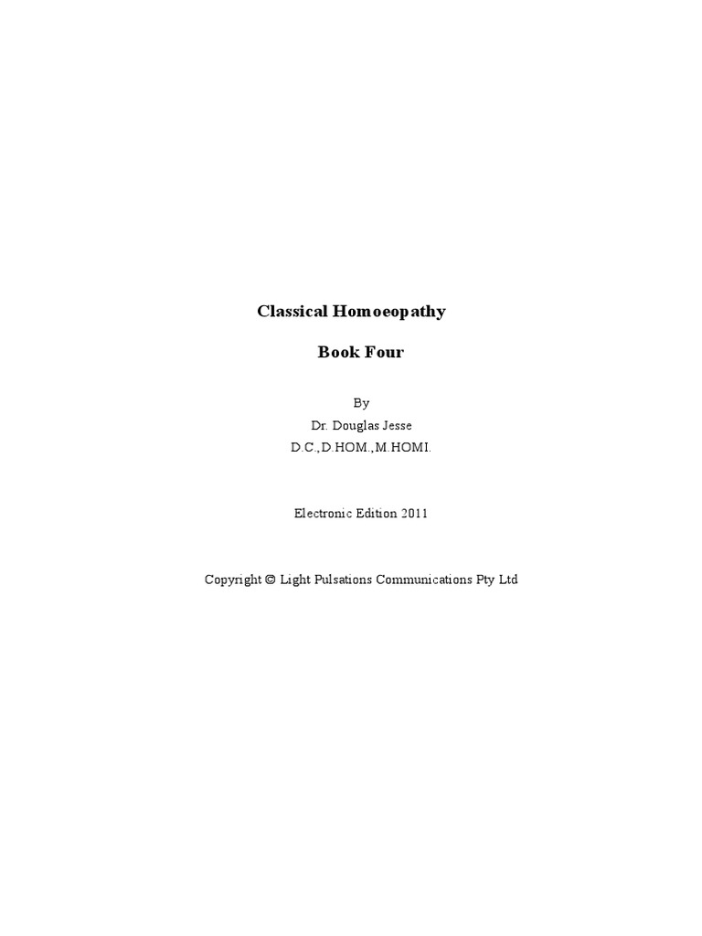 Classical Homoeopathy Book Four | Download Free PDF | Homeopathy | Diabetes