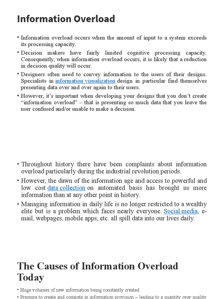 Managing Information Overload | PDF | Information | Cyberspace