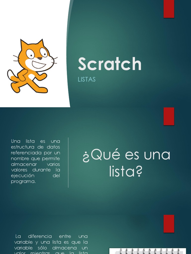 Scratch - Listas | PDF | Variable (informática) | Scratch (lenguaje de programación)