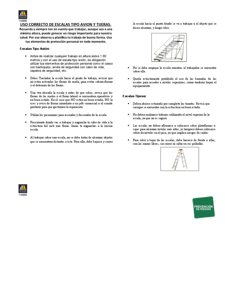 Uso Seguro de Escalas Tipo Avión | PDF