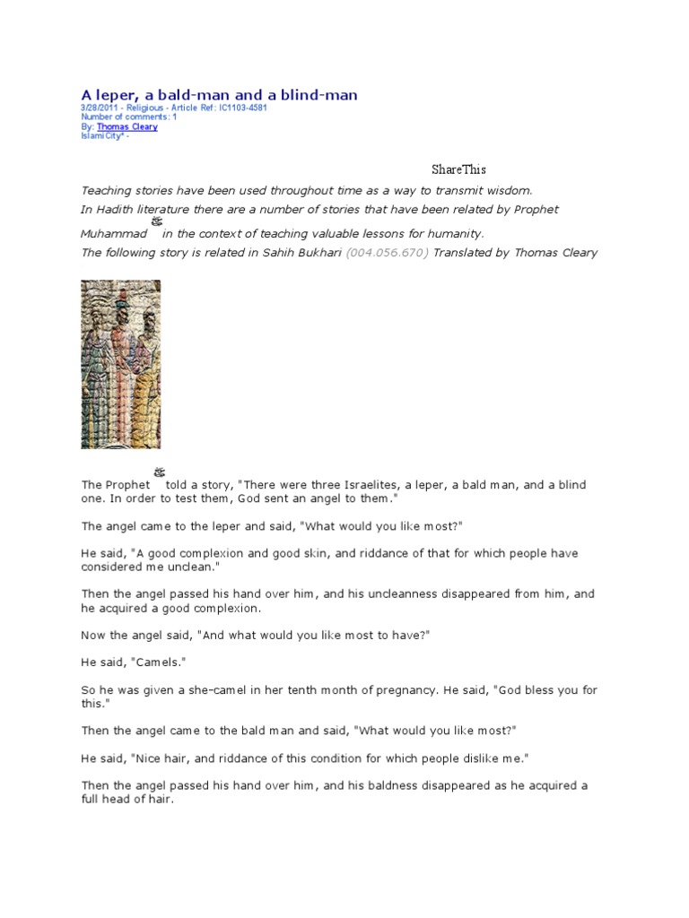 A Leper, Blind Man - Bald Story of The Prophet | PDF | Abrahamic Religions