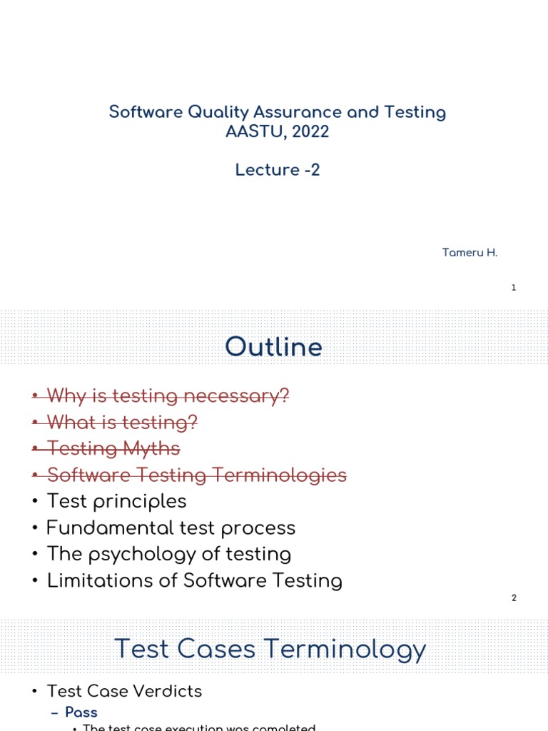 QA Chapter 1 Lecture - 2 | PDF | Software Testing | Quality Assurance