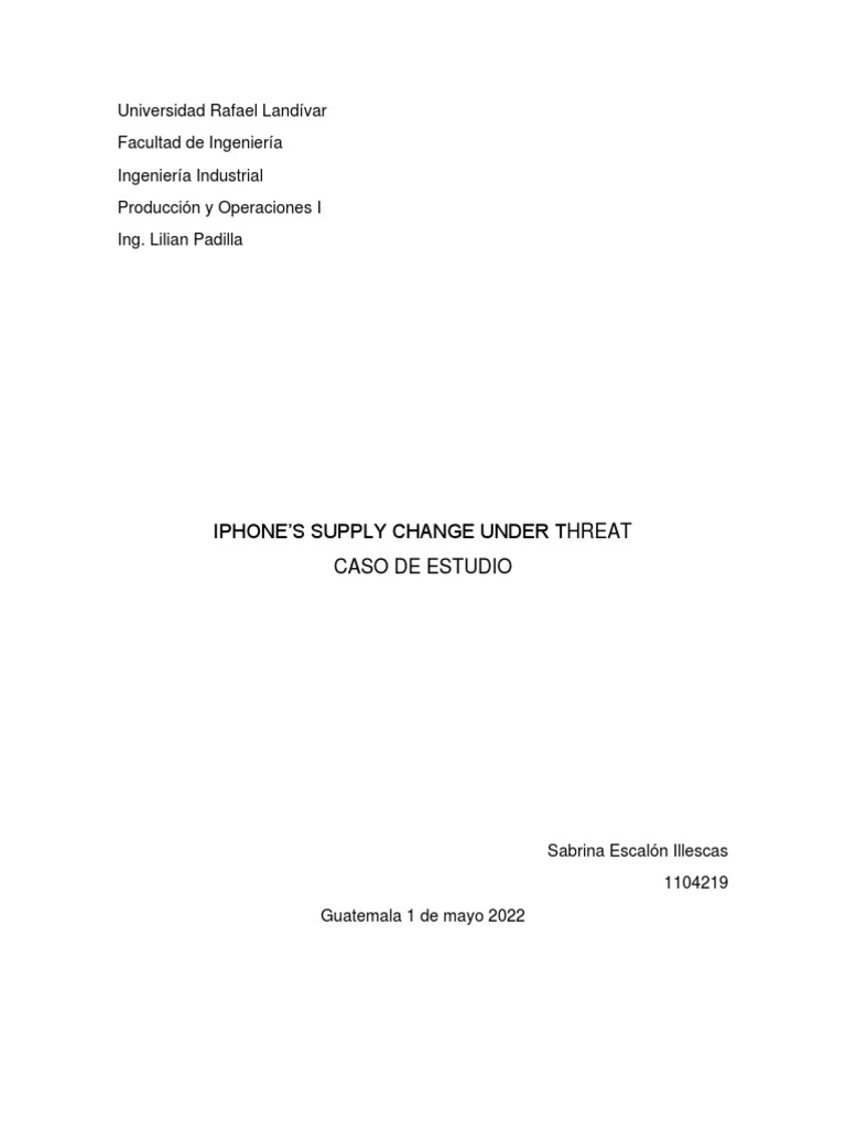 Soluciones a la cadena de suministro de Apple | PDF | Lean ...