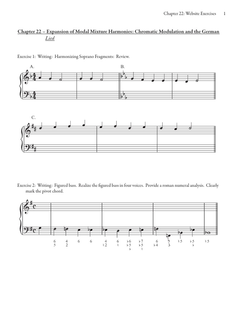 Chapter 22 - Expansion of Modal Mixture Harmonies: Chromatic Modulation and The German | PDF