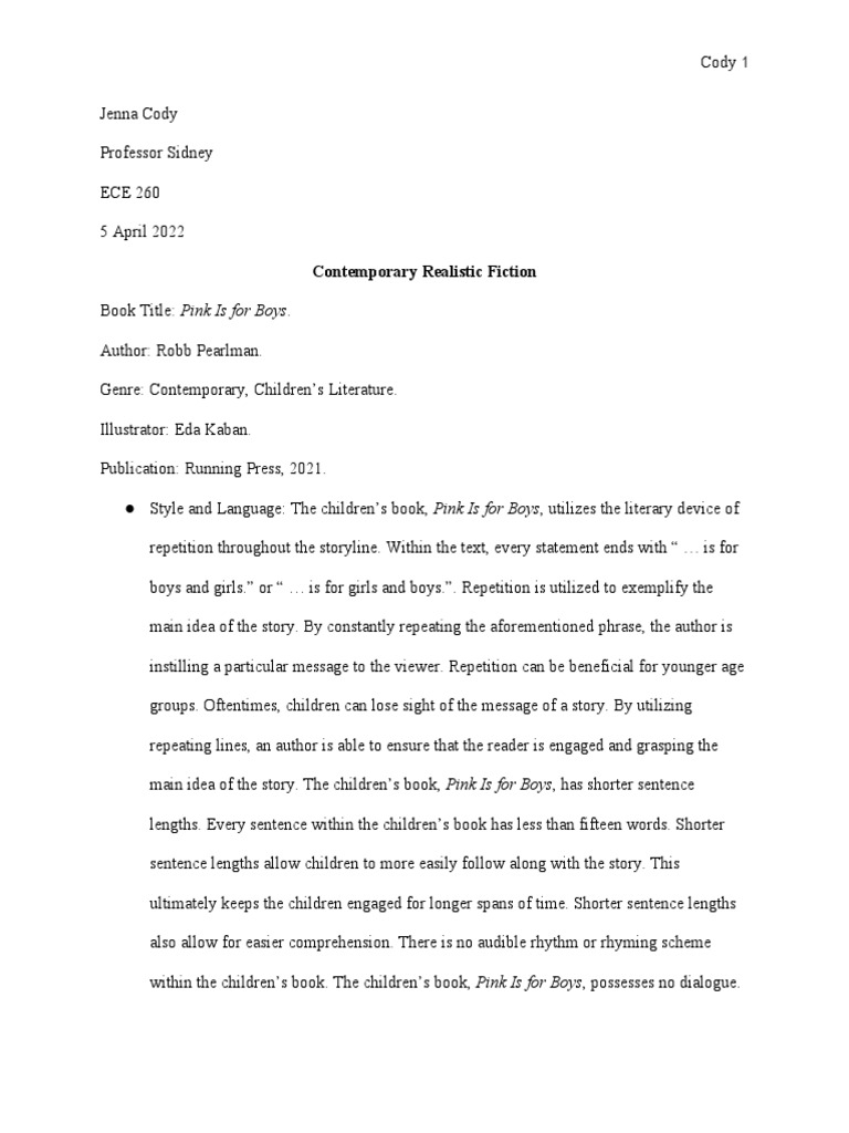 Contemporary Realistic Fiction | PDF | Children's Literature | Books