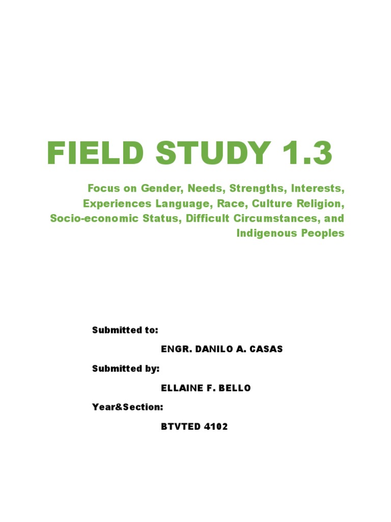 Field Study 1.3 | PDF | Teachers | Learning